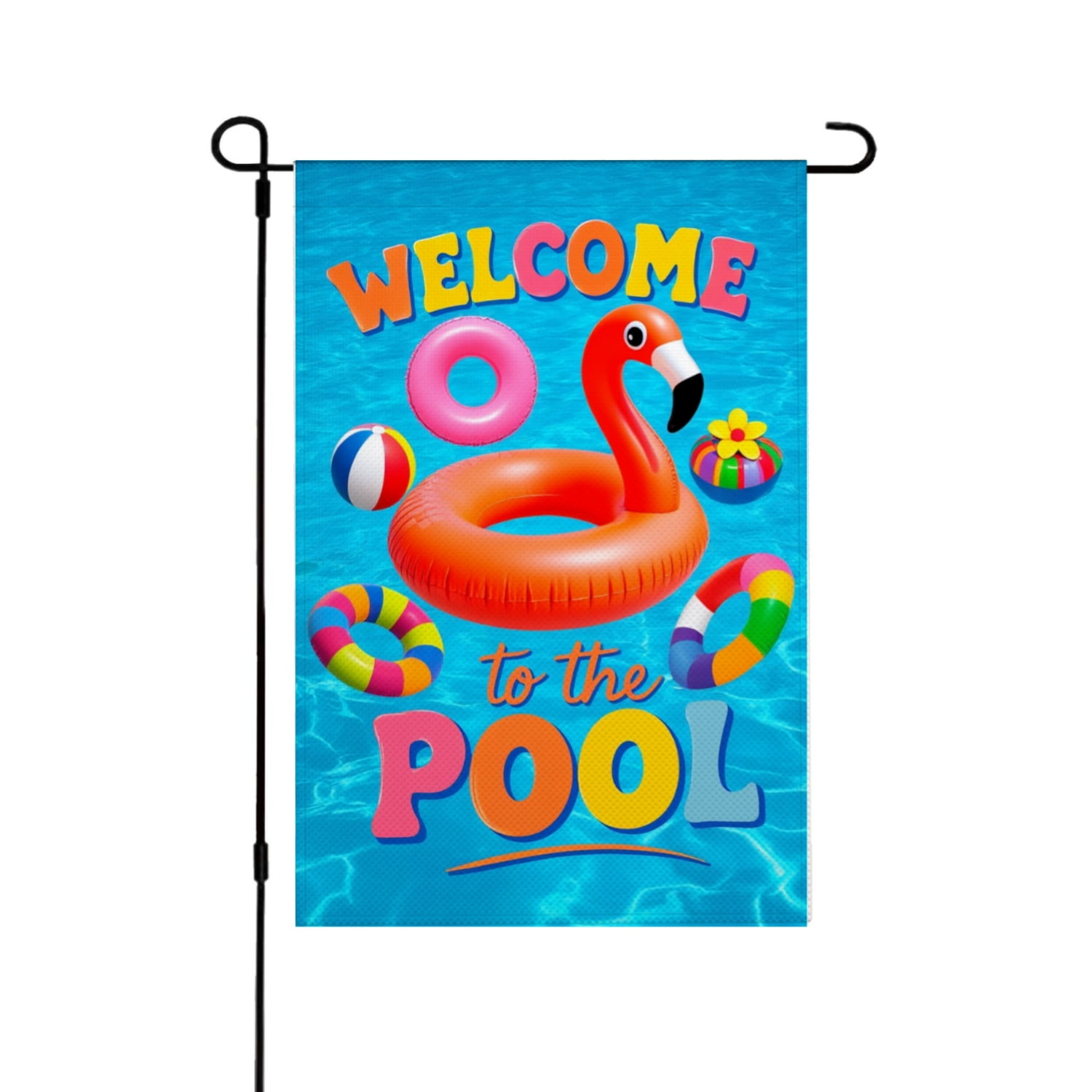 AMHNF Welcome to the Pool Garden Flag for Spring Summer Home Outdoor ...