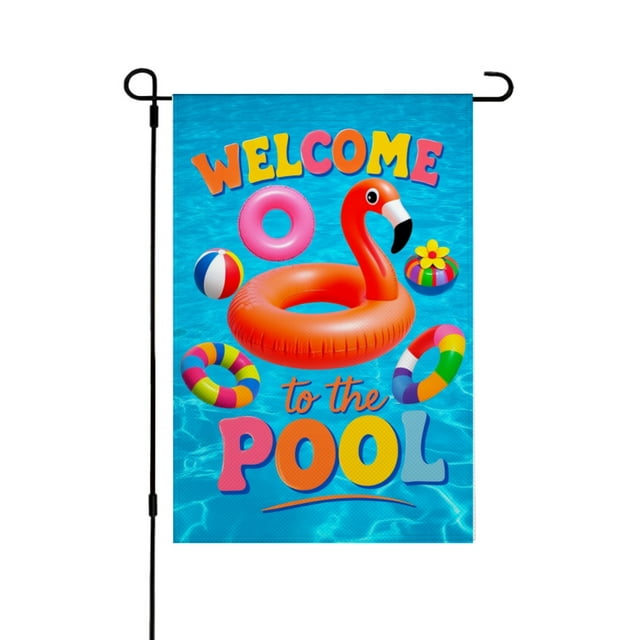 AMHNF Welcome to the Pool Garden Flag for Spring Summer Home Outdoor ...