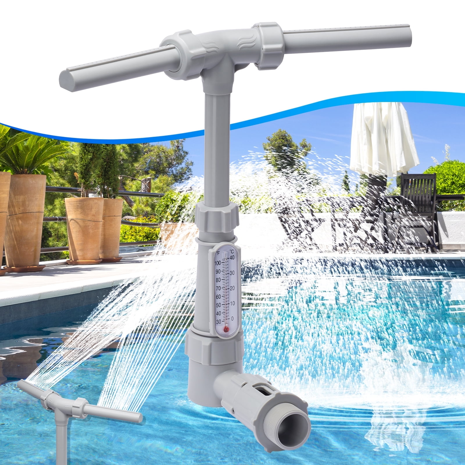 AMHOOEN Swimming Pool Sprayer, Backyard Waterfall Fountain, Above/In ...