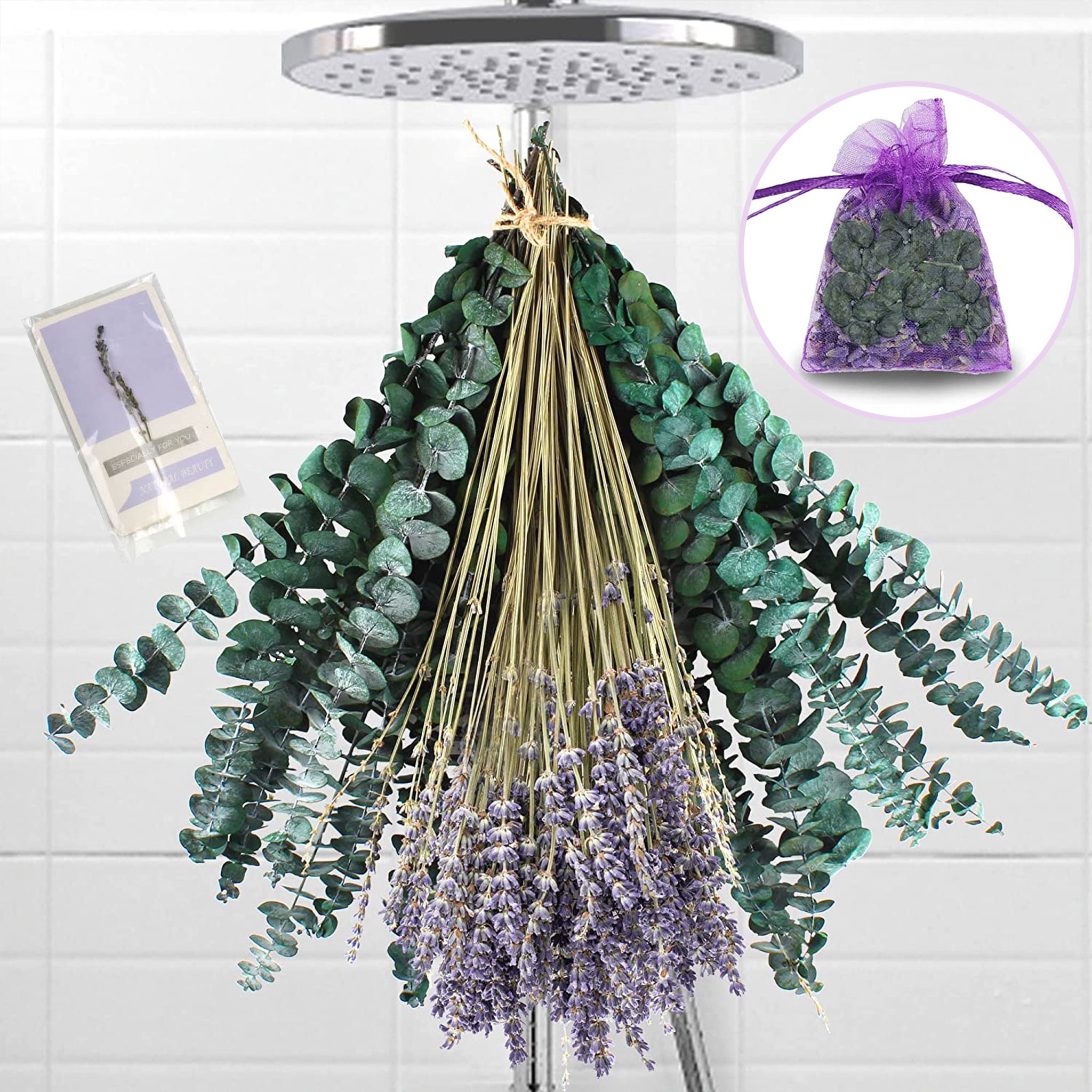 AMI PARTS Dried Eucalyptus Stems and Lavender Flowers, 120 Pcs, 14-17 ...