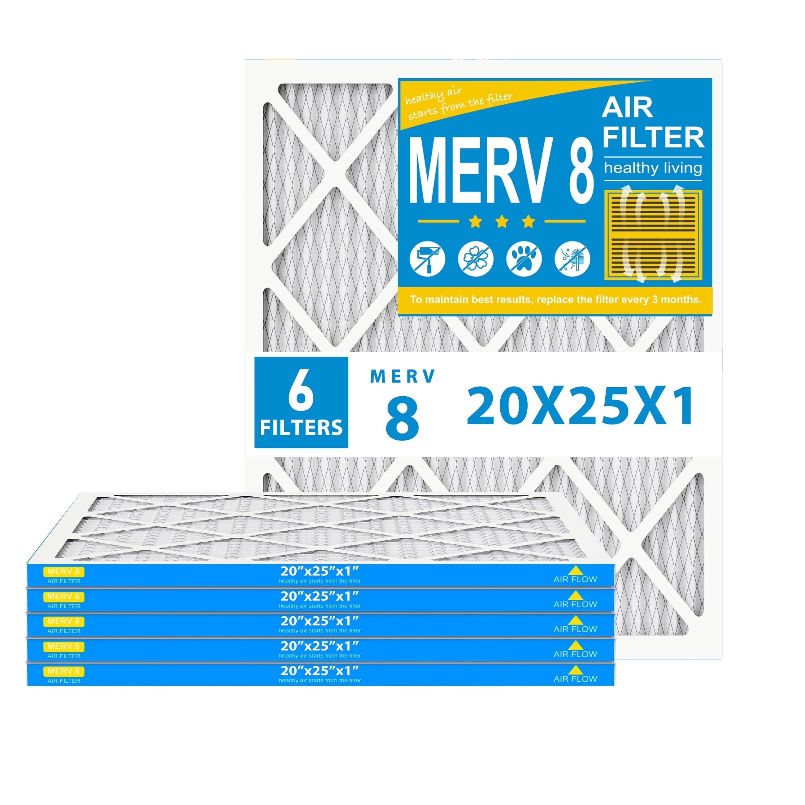 AMI PARTS 20x25x1 Air Filter MERV 8 Superior Pet Protection ...
