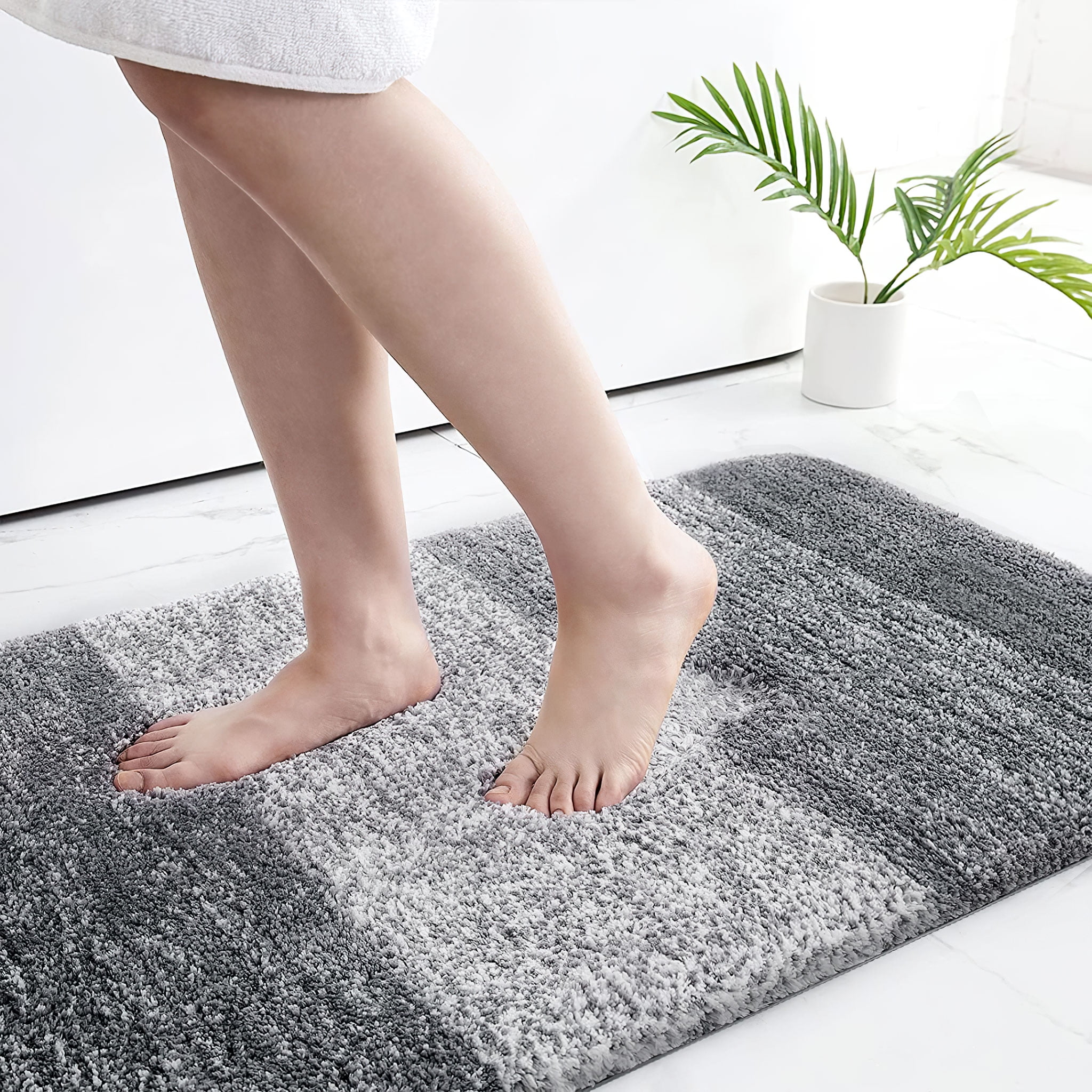 AMI PARTS Gradient Bathroom Mat Microfiber Rug Extra Soft Non-Slip ...