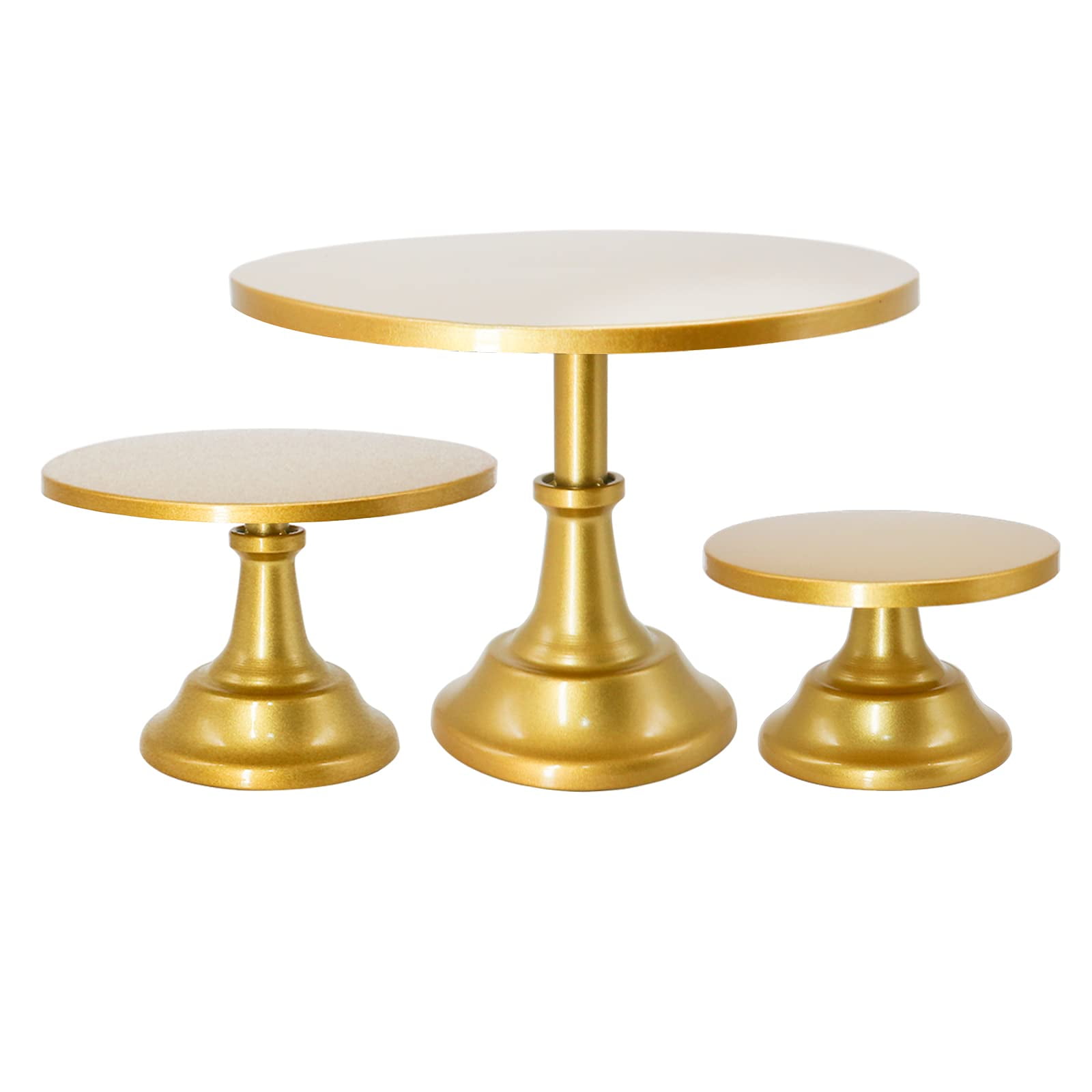 3 Pcs Round Gold Metal Cake Stand Set, Cupcake Holder & Dessert Display ...