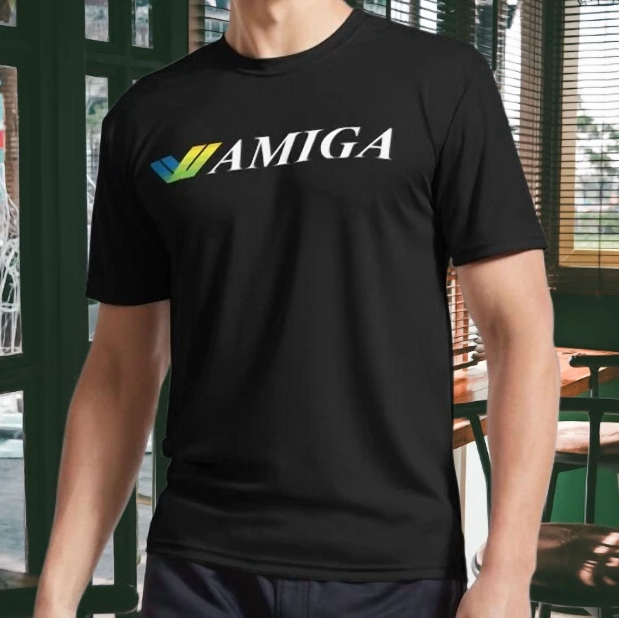 AMIGA! Natural Logo T-Shirt Active T-Shirt Logo T-Shirt Funny Size S to ...