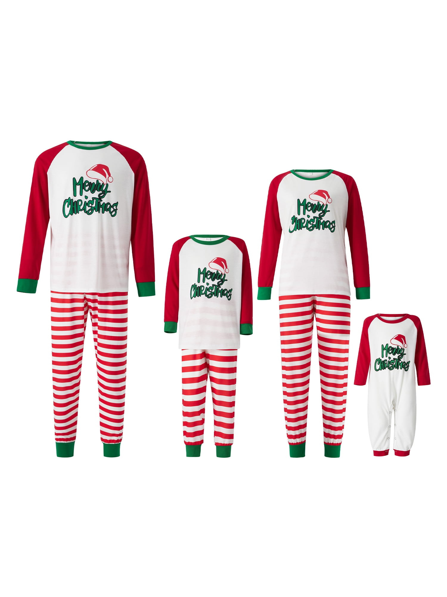 AMILIEe Matching Christmas Pajamas for Family Holiday PJs Printed ...
