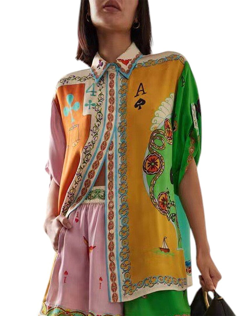 AMINA GLAM womens 2pc Linen-Blend Shirt & Short Set, 6 - Walmart.com