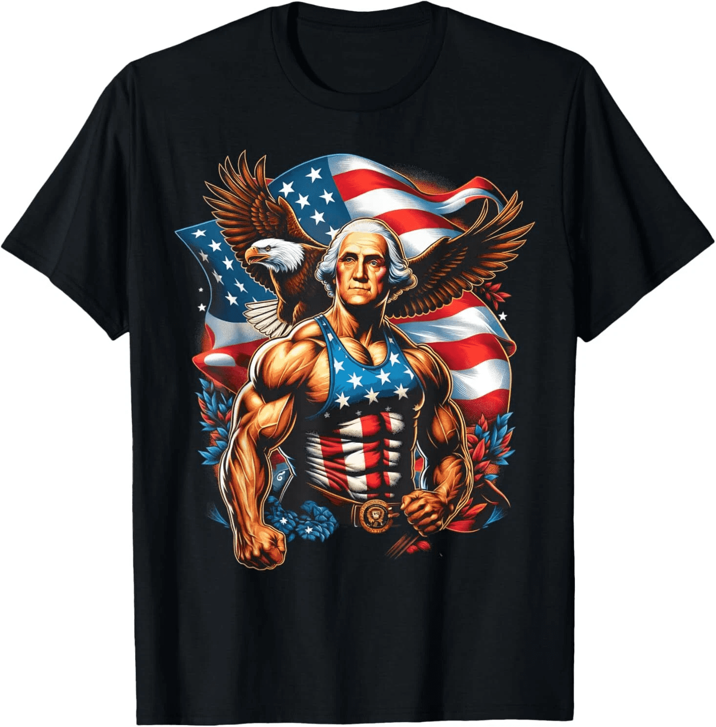 AMINO Tee 4th of July Patriotic Funny Ge0rge Was.hingt0n July 4th USA T-Shirt - Walmart.com