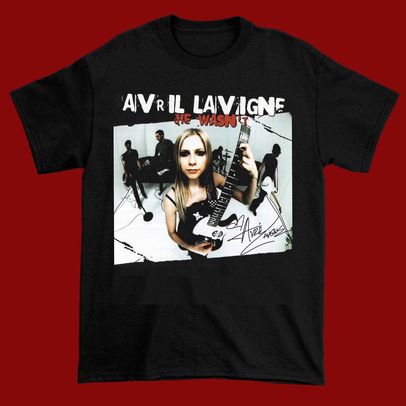 AMINO Tee Avril Lavigne He Wasn't Signature Black Men Gift For Fans ...