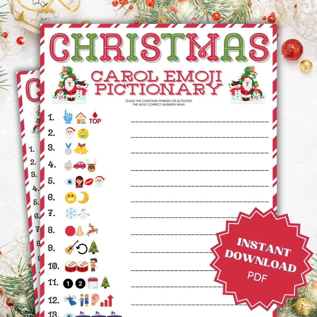 AMINO Tee Christmas Carol Emoji Pictionary Game (No Physical Product ...