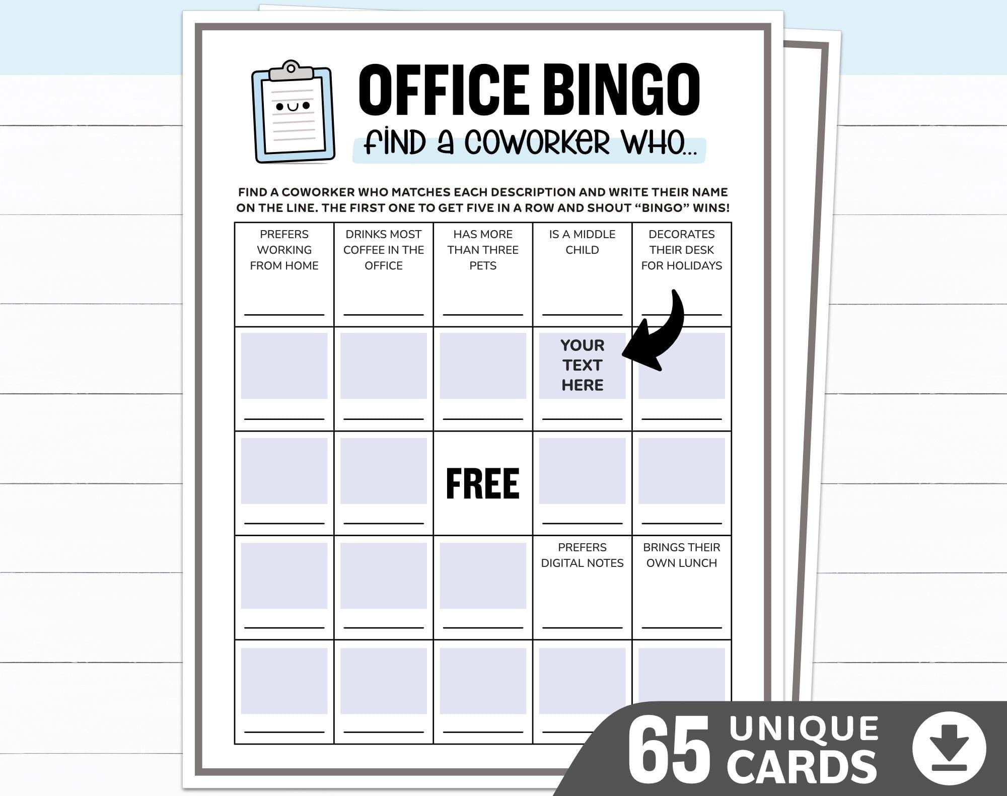 AMINO Tee Editable Find the Coworker Bingo, Get to Know You Team ...