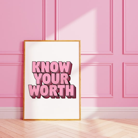 AMINO Tee Know Your Worth Print: Positive Affirmation, Self Love Art ...