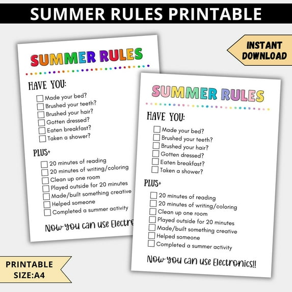 AMINO Tee Printable Summer rules,Summer planner 2025, Summer checklist ...