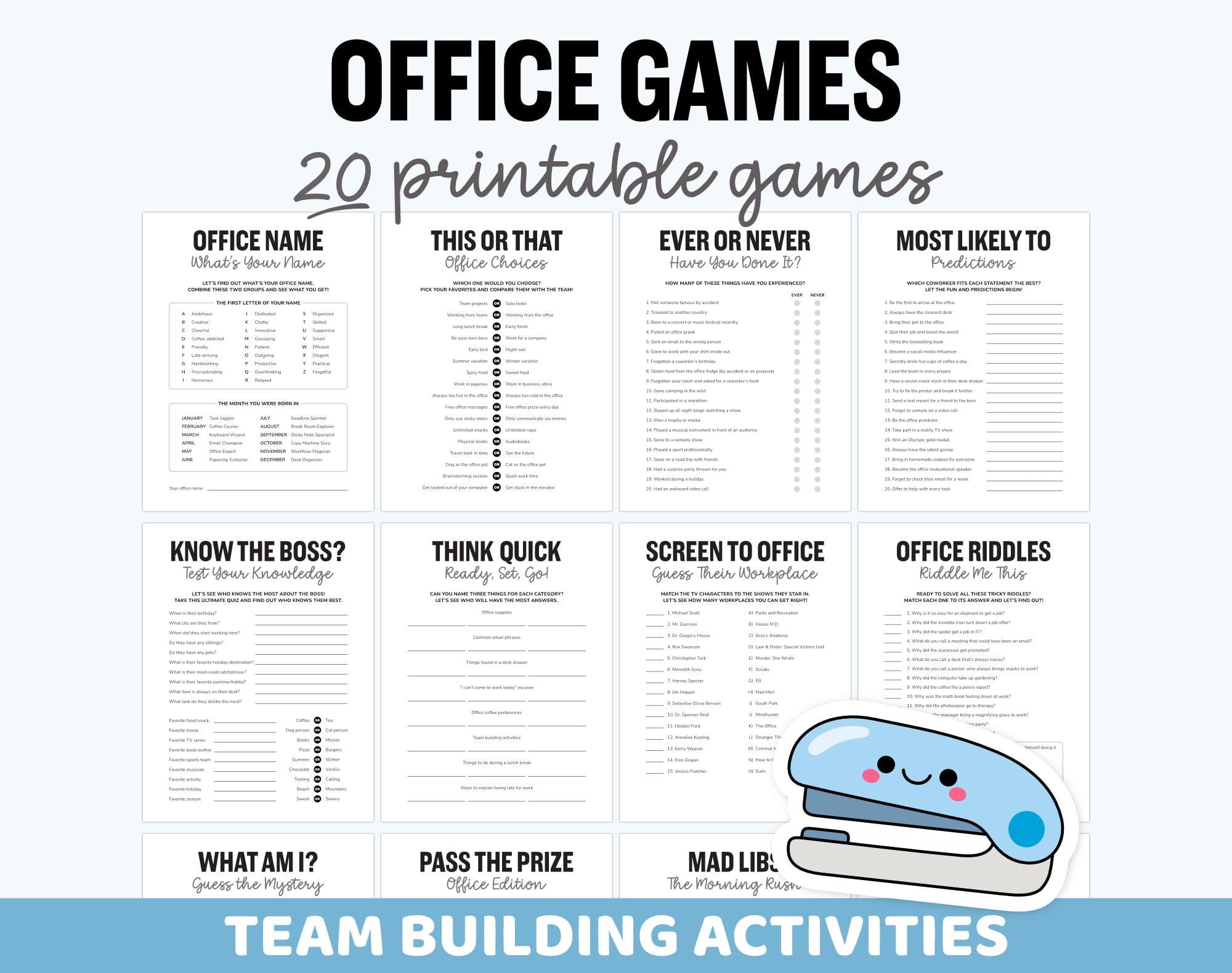 AMINO Tee Team Building Games for Work, Office Games Bundle, Work Party ...