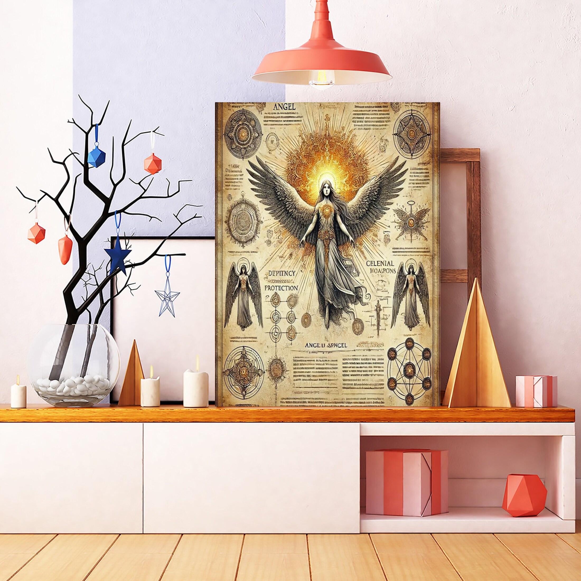 AMINO Tee Unframed Celestial Angel Poster, Archangel Protection ...