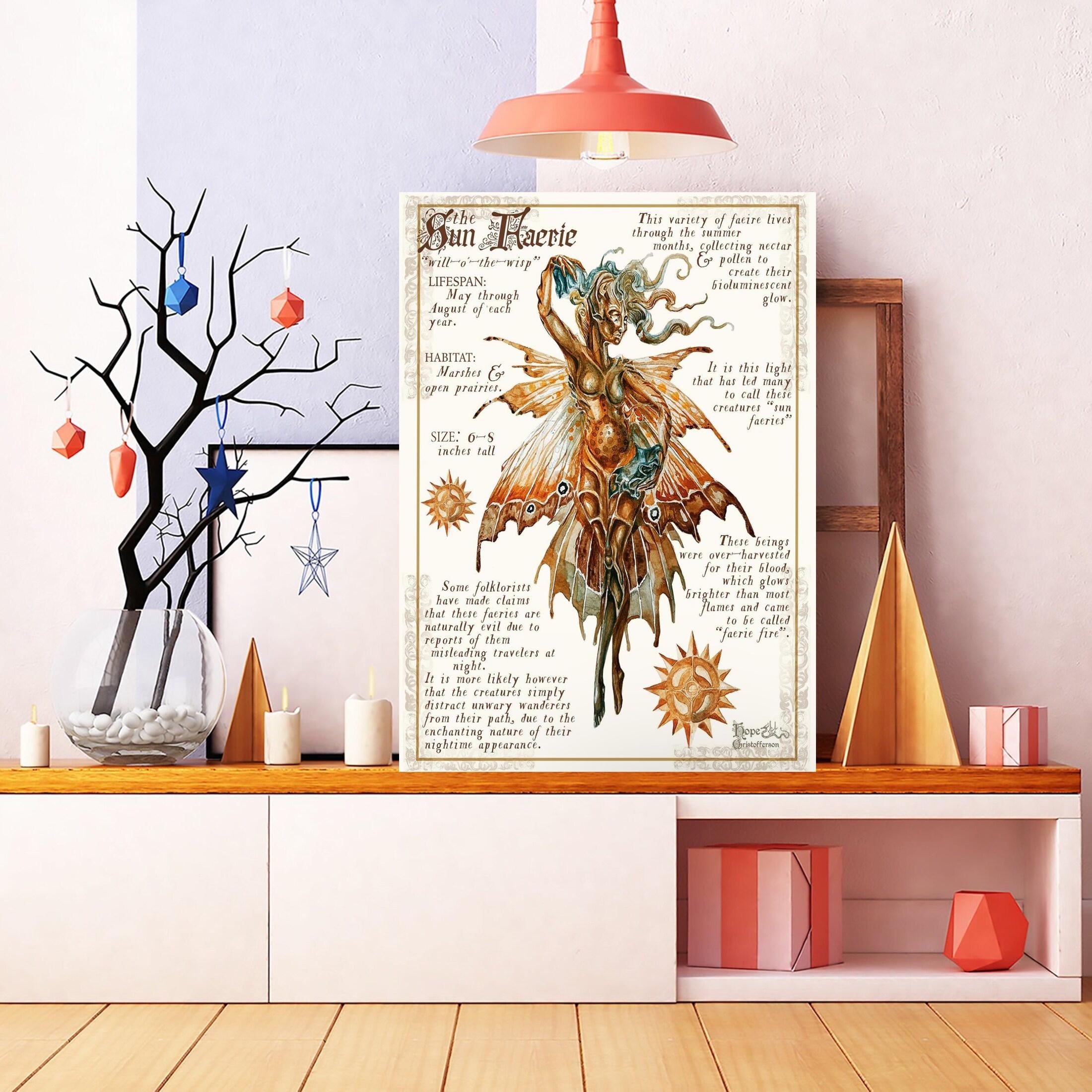 AMINO Tee Unframed Sun Faerie Poster, Fantasy Fairy Wall Art, Enchanted ...