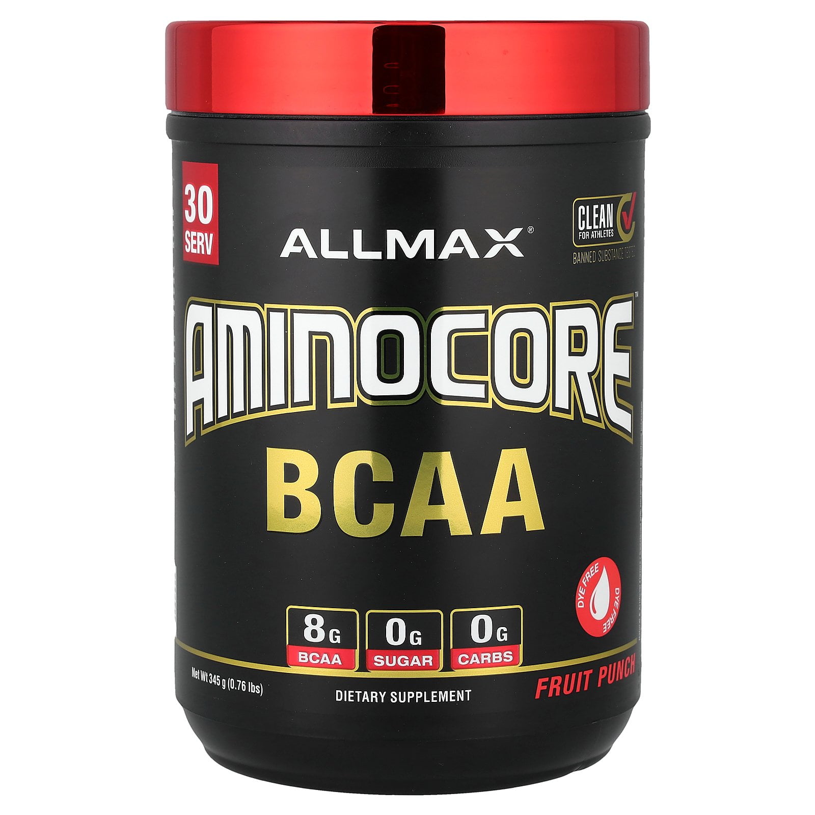 ALLMAX AMINOCORE BCAA Flavored Powder, Fruit Punch, 0.69 lbs (315 g) - Walmart.com