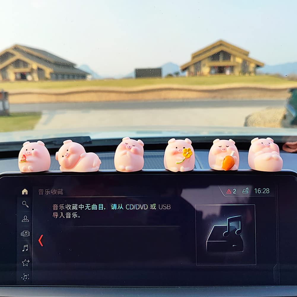 AMIORO Car Interior Accessories Little Cute Pig Decoration Piggy ...