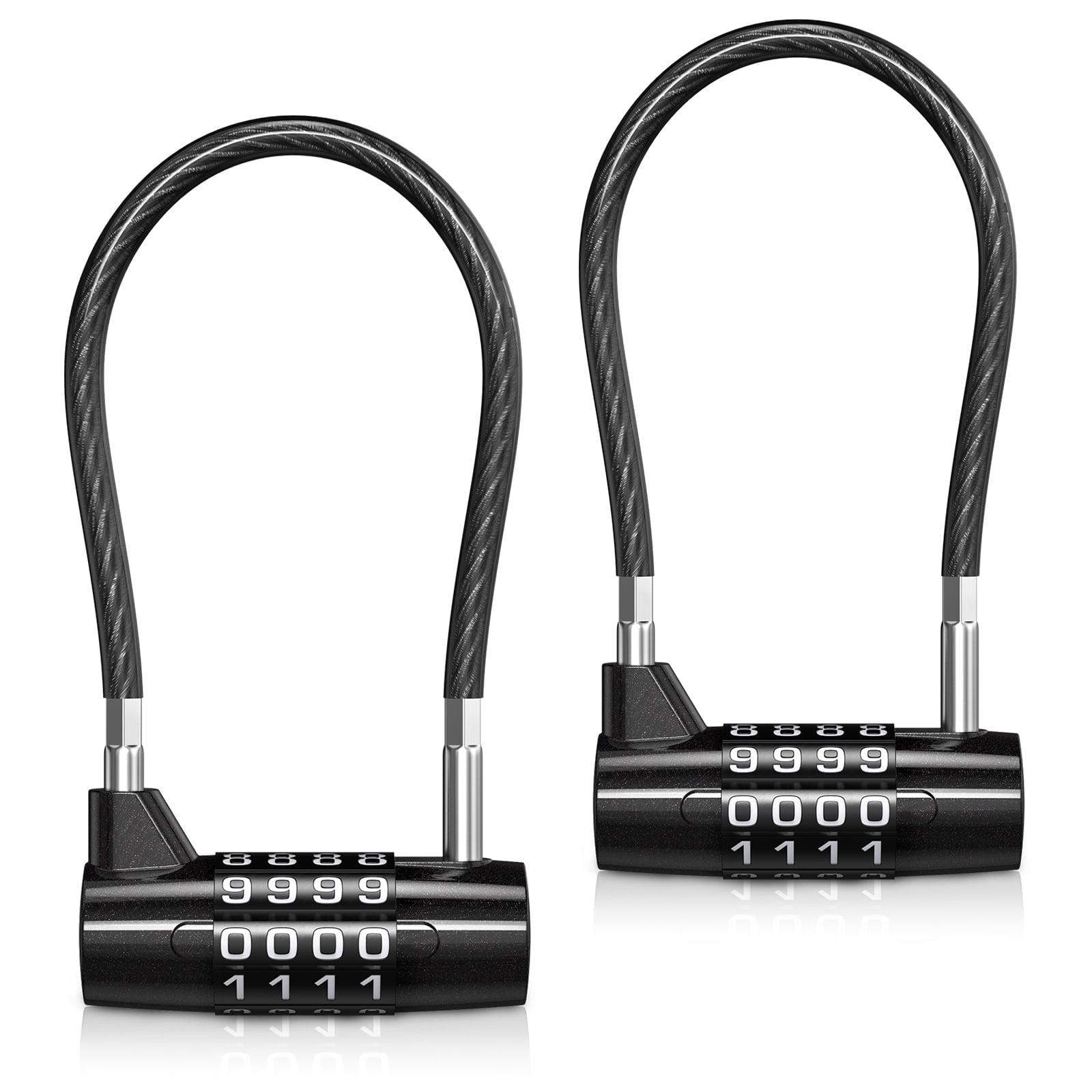 AMIR Padlocks Long Shackle 4 Digit Code Resettable Combination Padlock ...