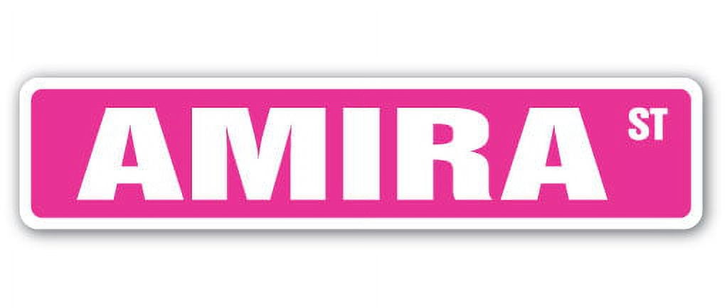 AMIRA Street Sign Childrens Name Room Sign | Indoor/Outdoor | 18" Wide ...