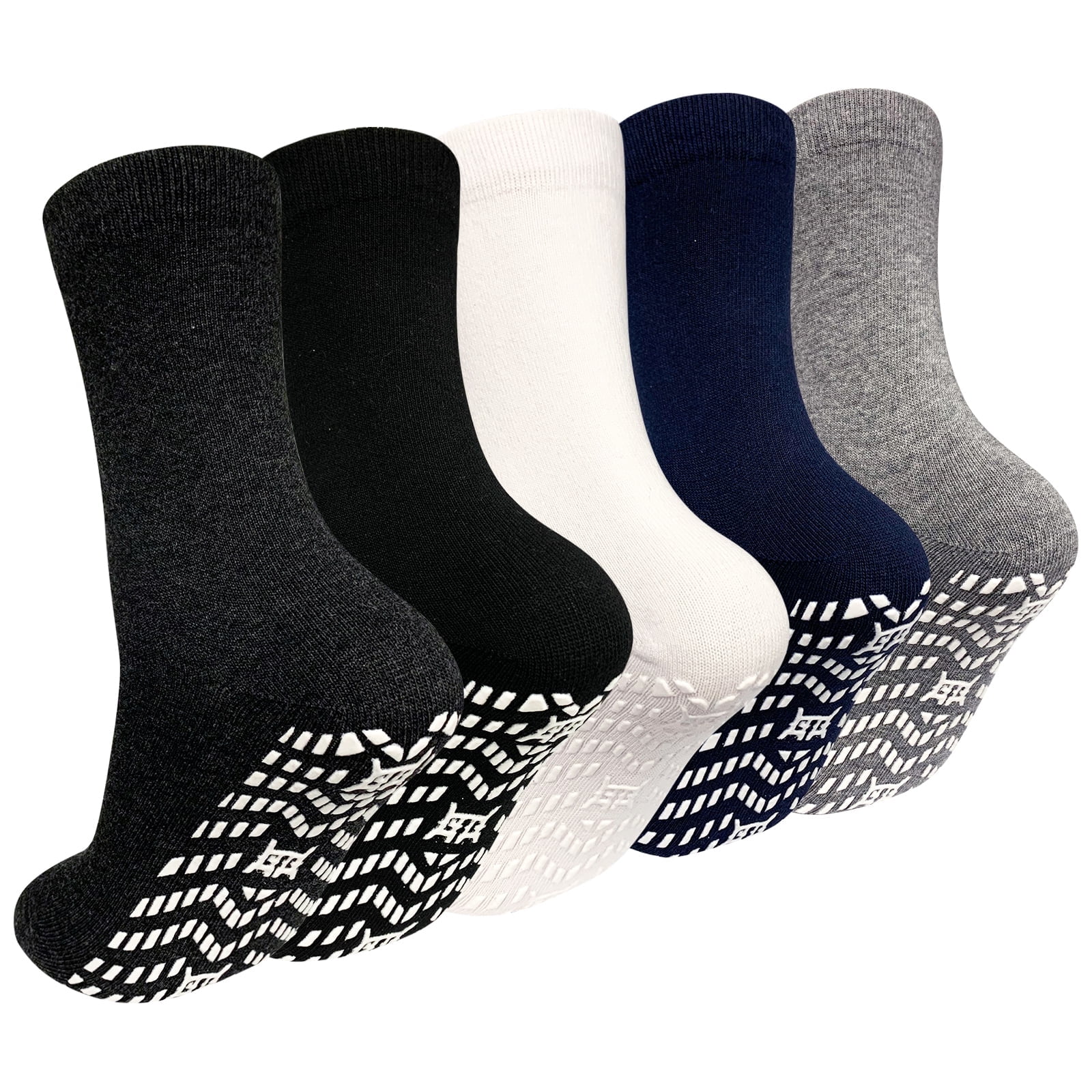 AMITOFO 5 Pairs Non Slip Grip Socks - Non Skid Socks Ideal for Yoga ...