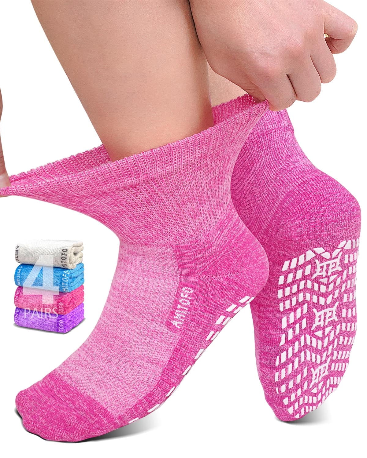 AMITOFO Bamboo Viscose Diabetic Socks, Non-Binding, Seamless Toe, Anti ...