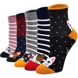 AMITOFO Cat Socks Womens, Cute Animal Ankle Crew Socks, Soft Cotton ...