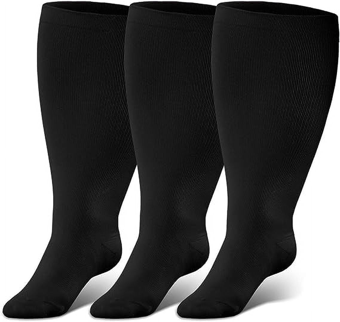 AMITOFO Compression Socks Wide Calf 3 Pairs 20-30mmHg Knee High for ...