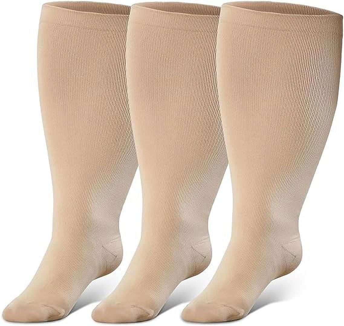 AMITOFO Compression Socks for Wide Calf, Knee High 20-30mmHg, Plus Size ...