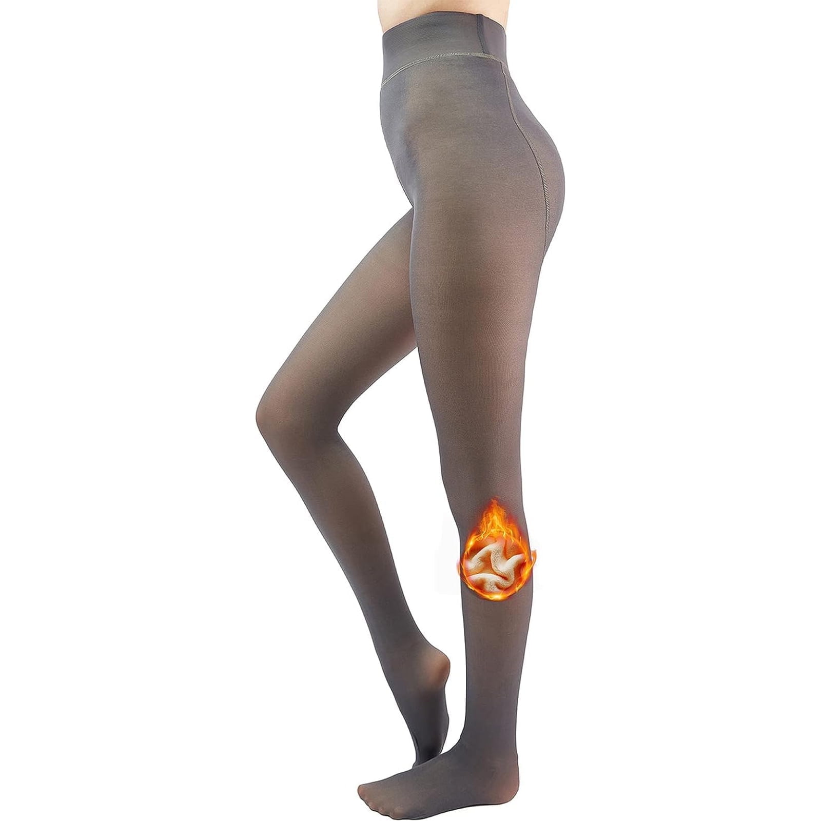 AMITOFO Plus Size Fleece Lined Tights, Sheer Pantyhose, High Waisted ...