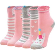 AllTopBargains Girls Socks 6 Pack Size 6-8 Assorted Print Crew Low Cut ...