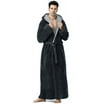 PAVILIA Fluffy Sherpa Fleece Bathrobe for Men, Lightweight Winter Shower Robe with Pockets ...