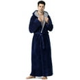 AMITOFO Men's Full Length Robe with Hood, Soft Plush, Warm Fleece, M ...