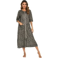 Dreamcrest Women’s Snap-Front House Coat Cotton Flannel Duster Robe ...