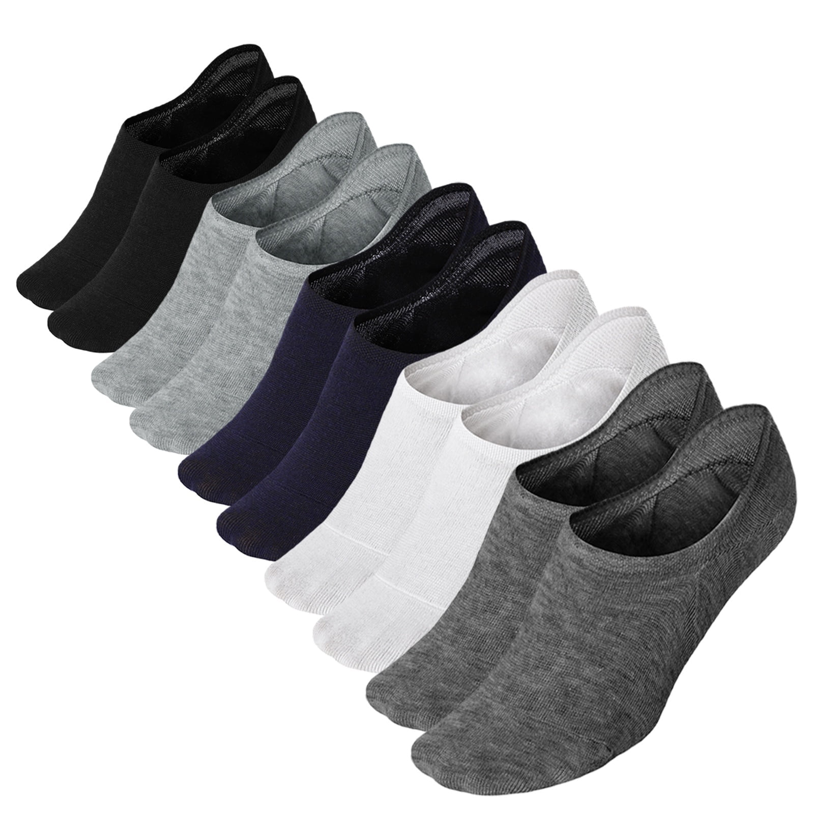 AMITOFO Women's Socks, Cotton Liner Socks with Silicone Heel Grip, 5 ...