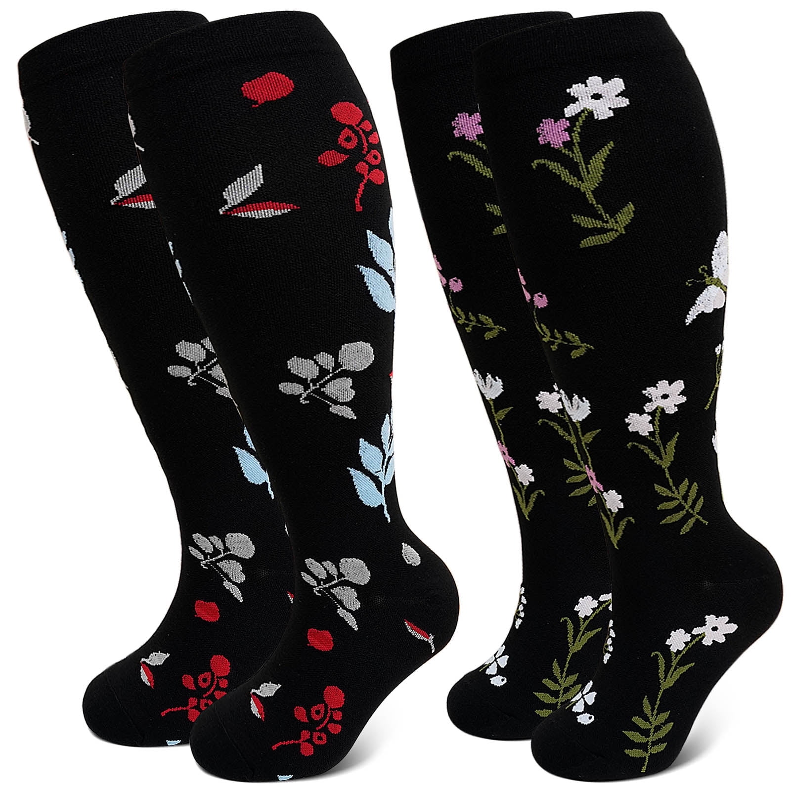 AMITOFO Plus Size Compression Socks for Women & Men Circulation (2 ...