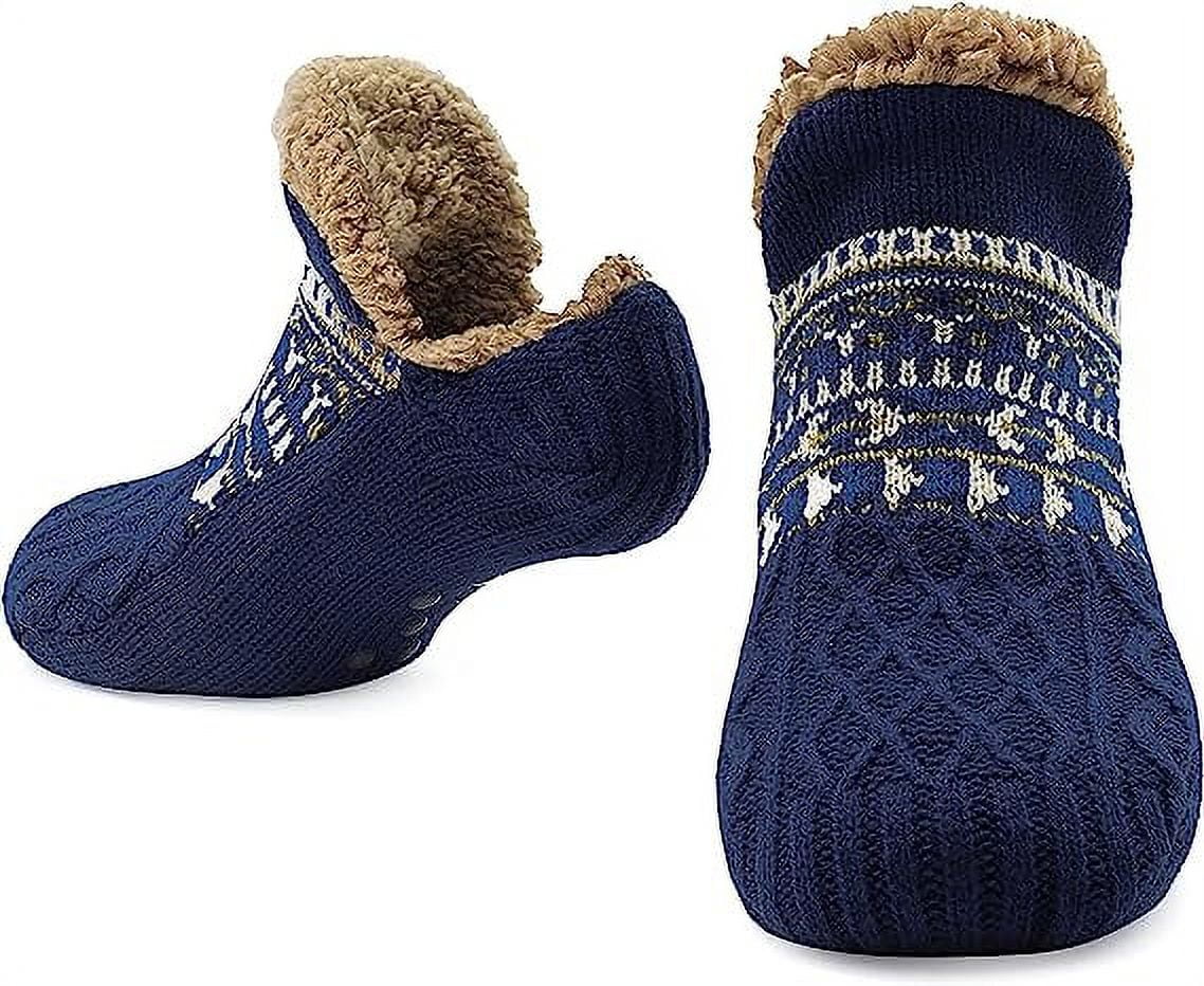 Amitofo Slipper Socks For Men Thick Thermal Fuzzy Socks Winter Soft