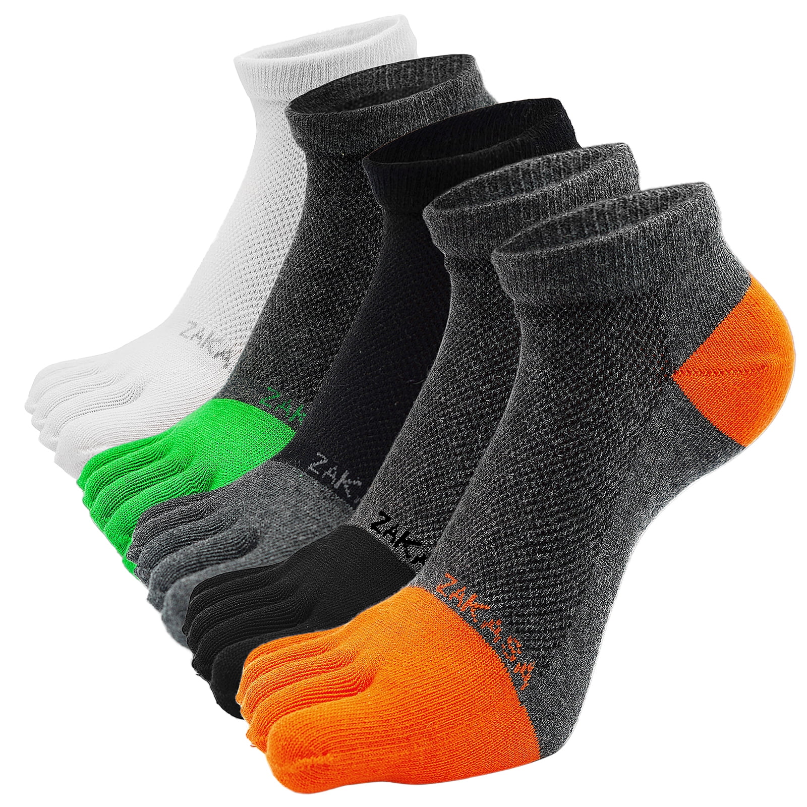 AMITOFO Men's Athletic Running Toe Socks, Breathable Mesh Low Cut, 5 ...