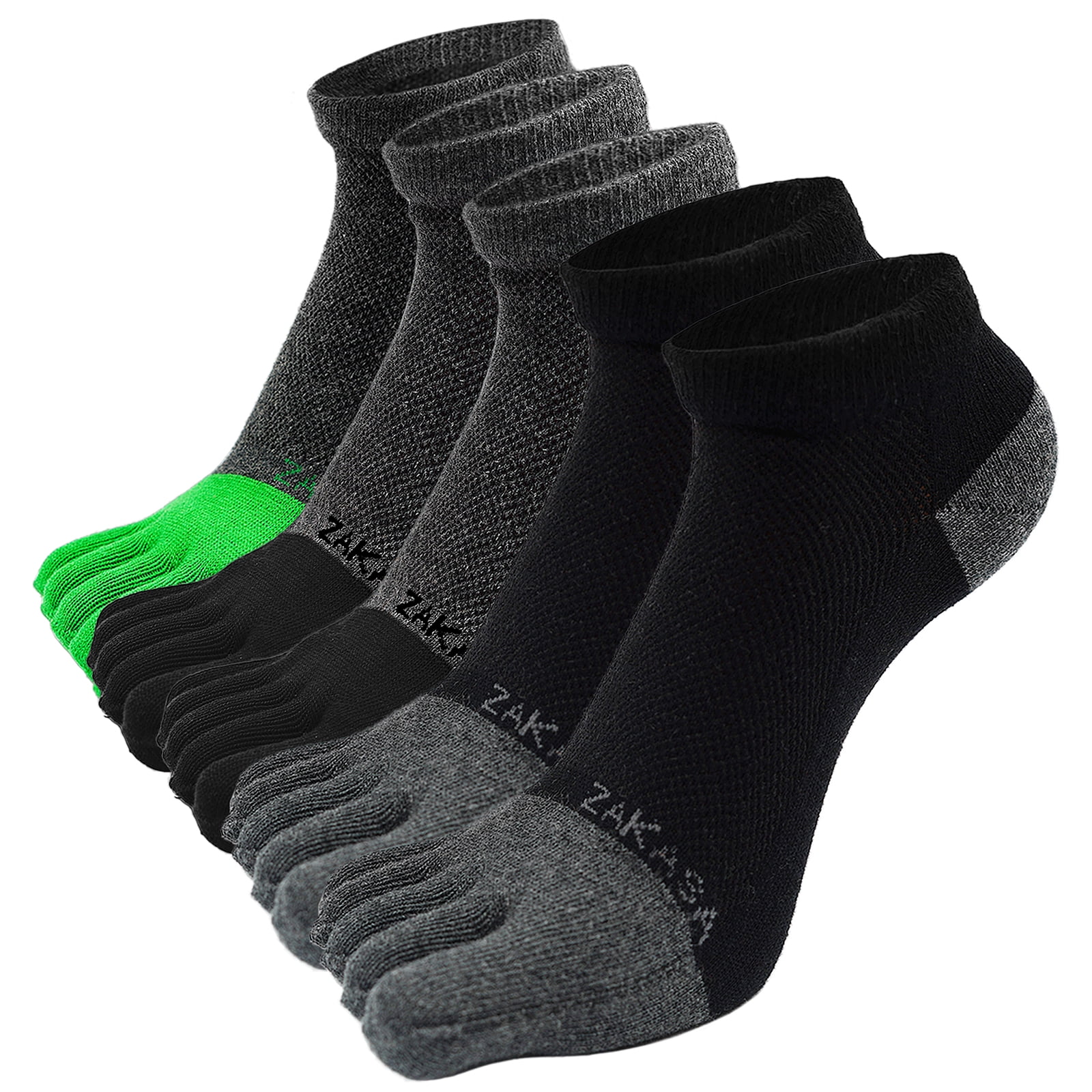 AMITOFO Toe Socks for Men Athletic Running Ankle Socks Breathable Mesh ...