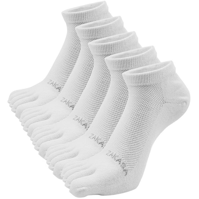 AMITOFO Toe Socks for Men Athletic Running Ankle Socks Breathable Mesh ...