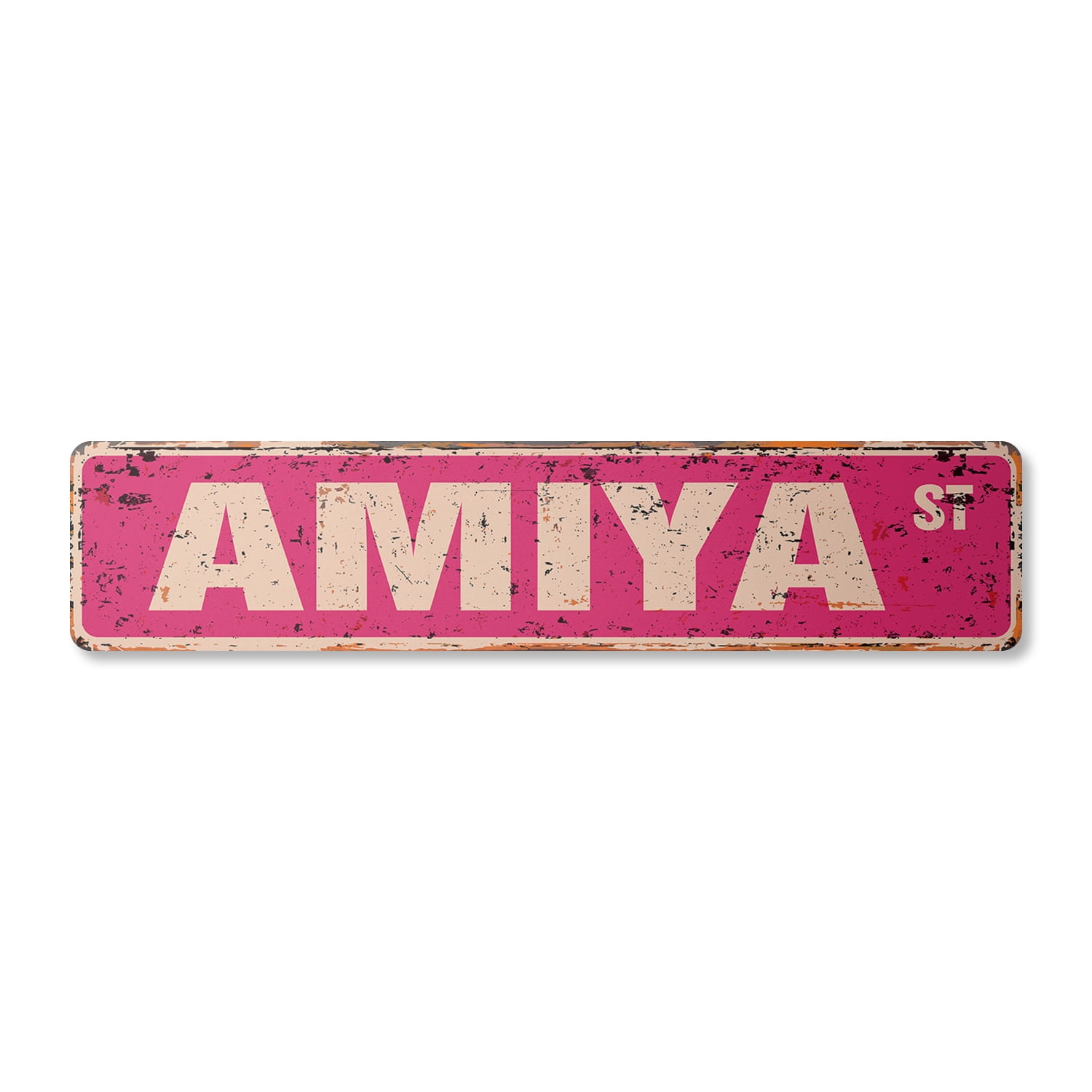 AMIYA Vintage Plastic Street Sign Childrens Name Room Sign | Indoor ...