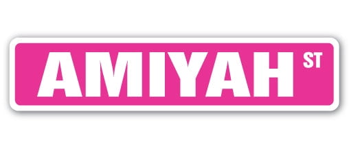 AMIYAH Street Sign Childrens Name Room Sign | Indoor/Outdoor | 24" Wide ...