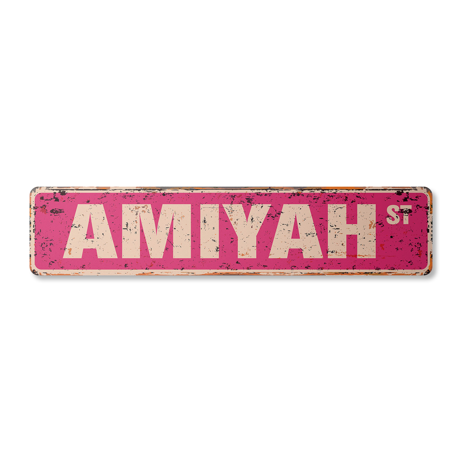AMIYAH Vintage Aluminum Street Sign Childrens Name Room Metal Sign ...