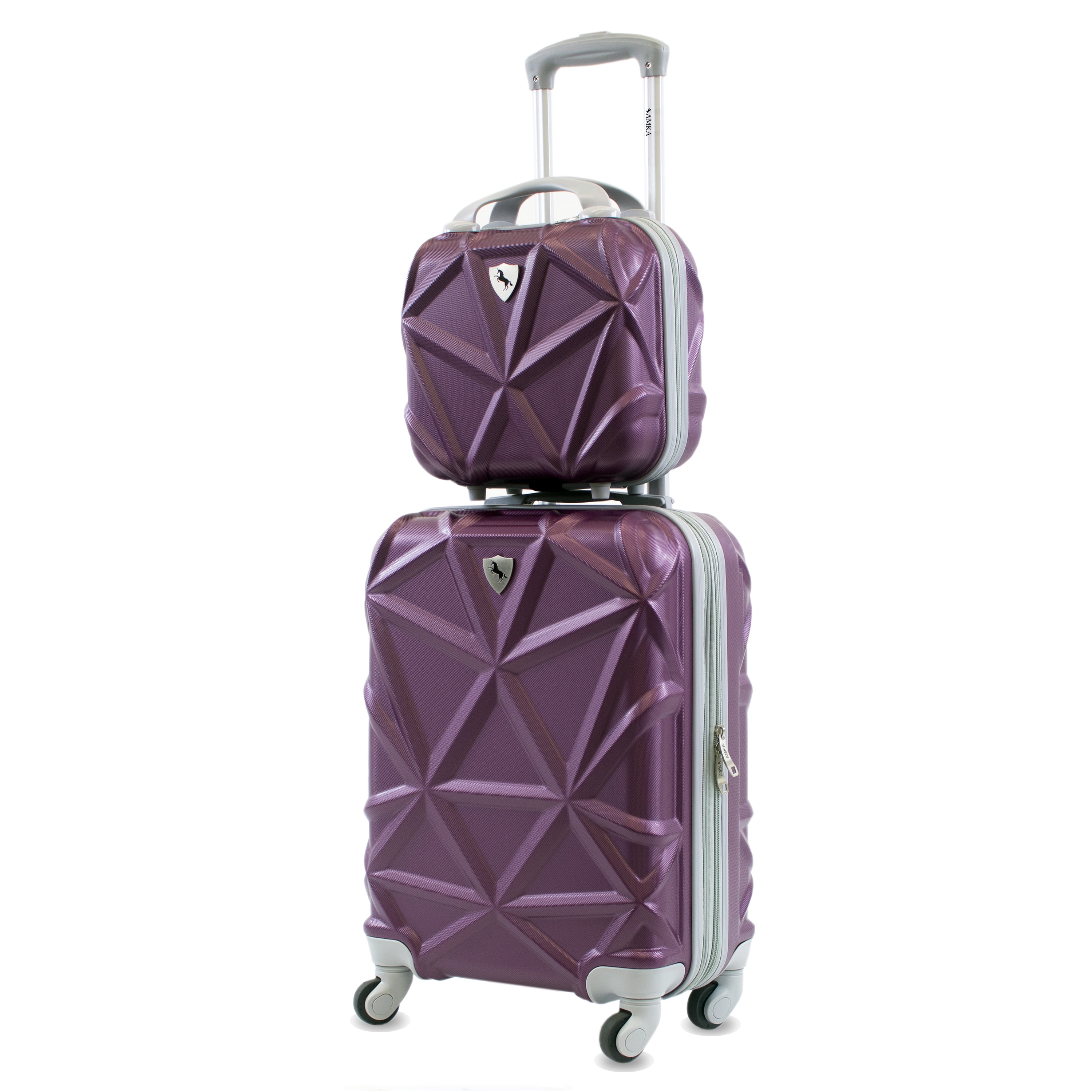 AMKA - Gem 2-Piece Luggage Set, Retractable Roller Carry On ...