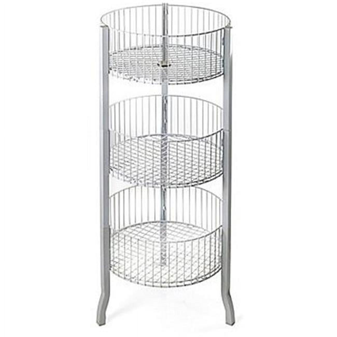 AMKO 3332W 18 in. 3-Tier Round Wire Bin, White - Walmart.com