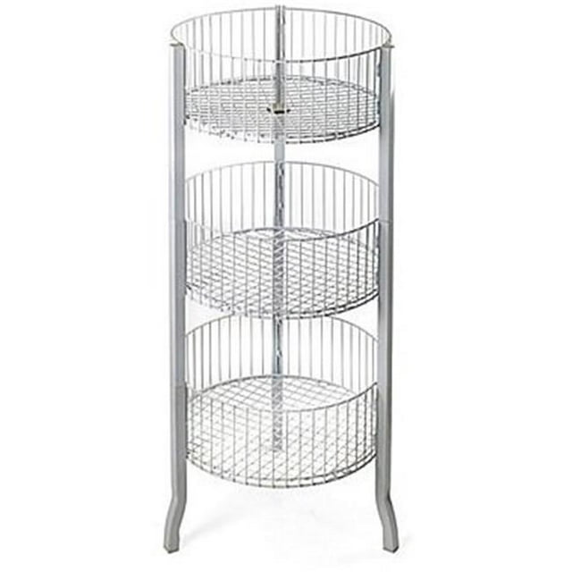 AMKO 3332W 18 in. 3-Tier Round Wire Bin, White - Walmart.com