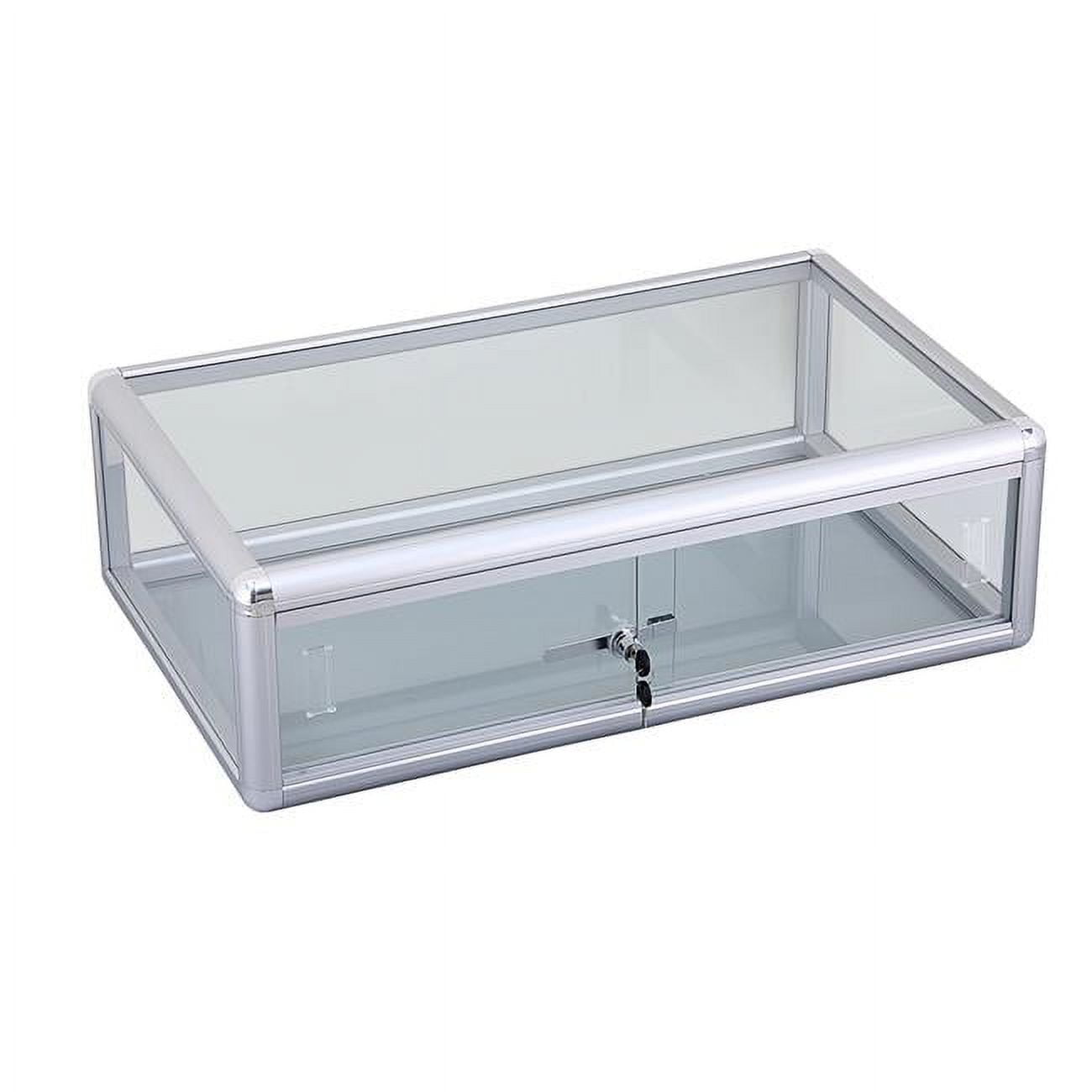 AMKO F-1303 30 x 9 in. Glass Countertop Showcase Tower Display Case ...