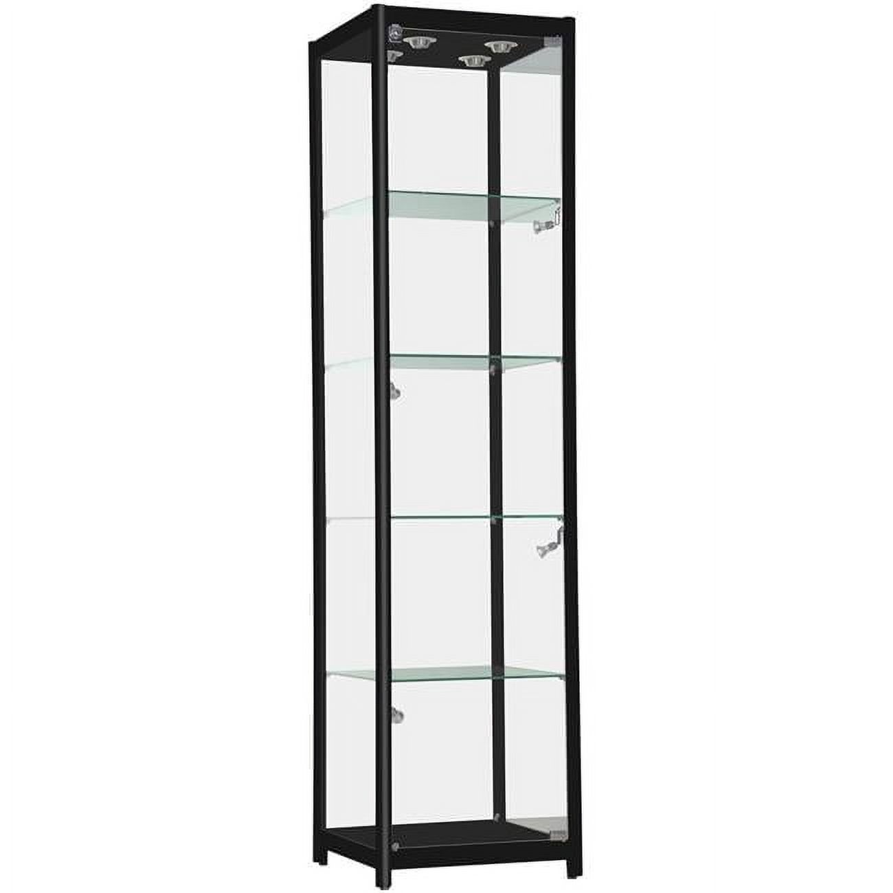 AMKO KDLC500-BK Square Aluminum Frame Showcase Display Case, Black ...