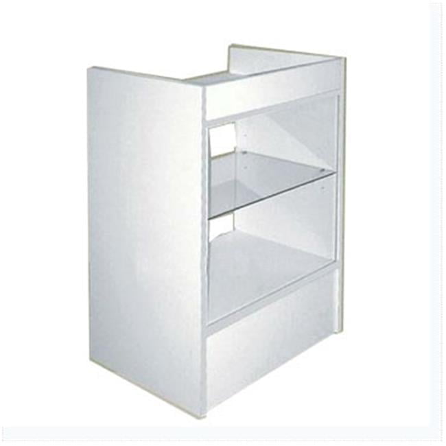 AMKO SCRGW Cash Register Stand with Glass, White - Walmart.com