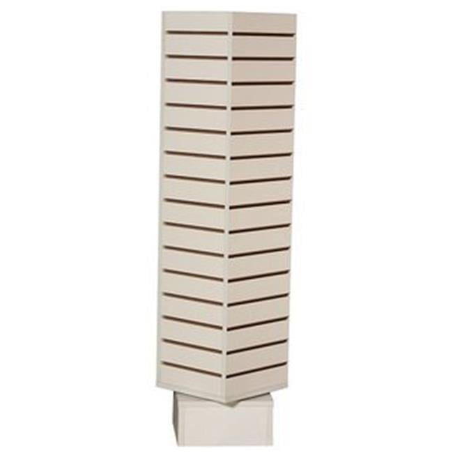 AMKO SW-2020-W 12 in. X 12 in. X 60 in. Slatwall Rotating Tower Unit ...