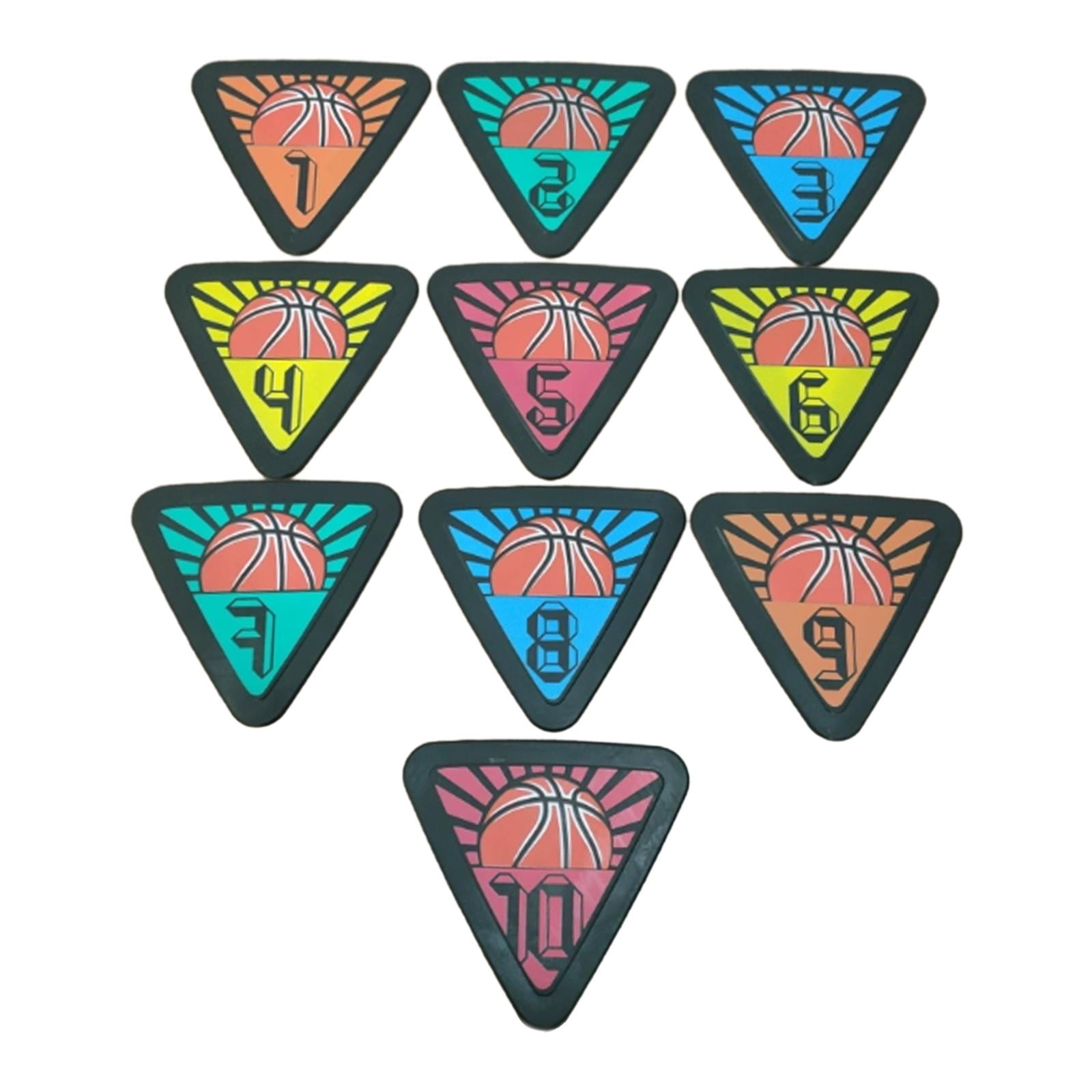 AMLESO 10Pcs Numbered Floor Spot Markers Trainer Aid Gym Floor Silent ...
